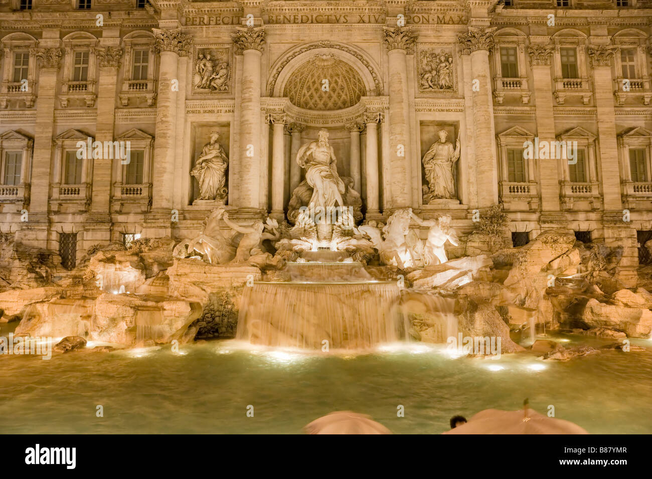 The Famous Trevi Fountain at night rome Italy Stock Photo - Alamy