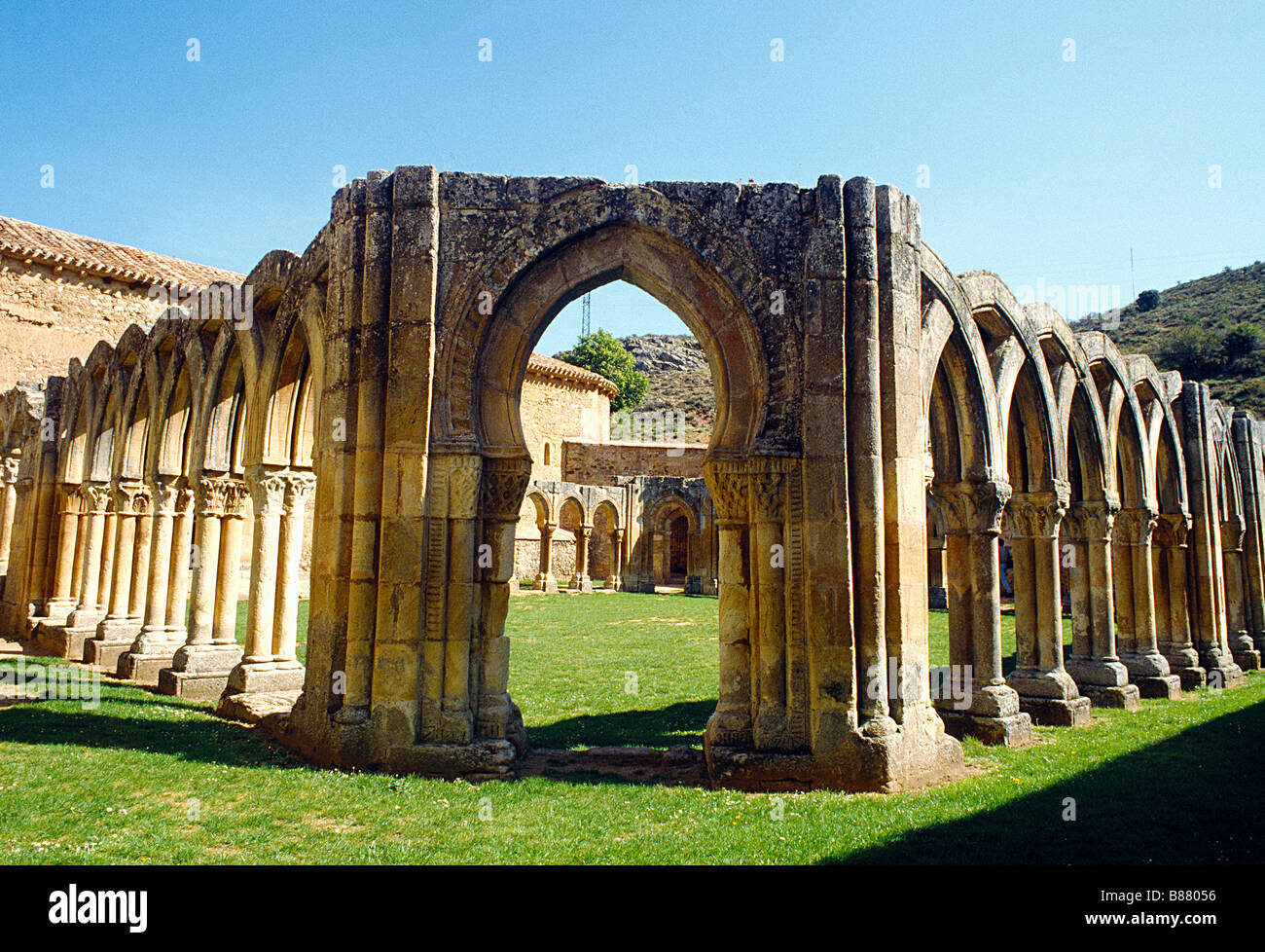 Romanesque cloister of San Juan de Duero. Soria. Castile Leon. Spain ...