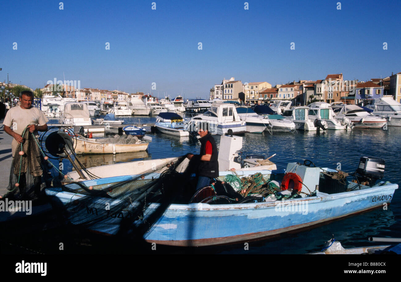 Caronte channel Etang de Berre Canal waterway Martigues Boats moored ...
