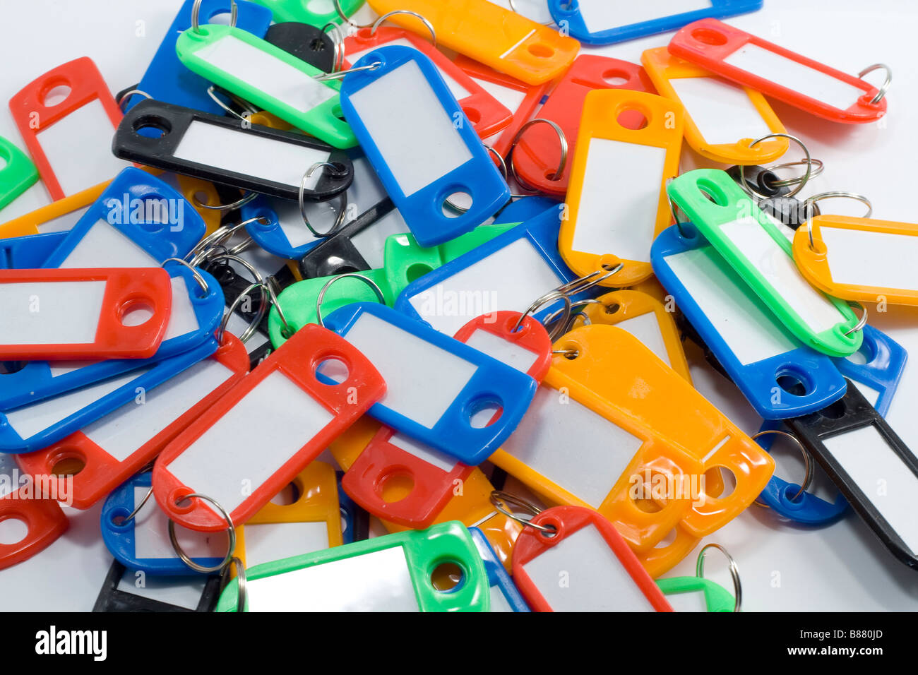 Multicoloured key tags Stock Photo - Alamy