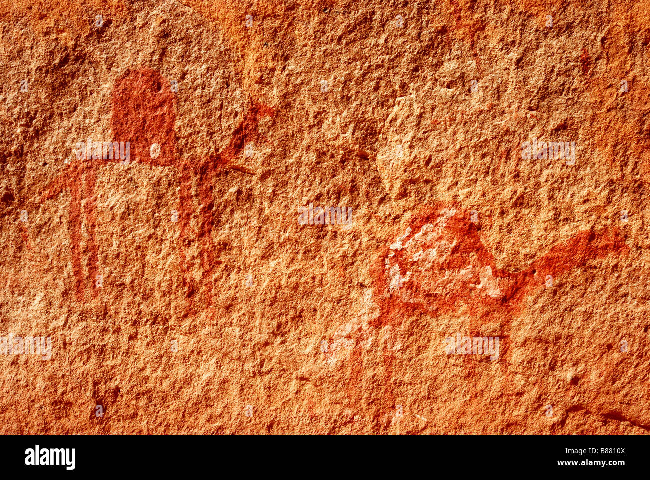 Rock paintings in Messak Mellel (Wadi Mellel or Messak Mellet Stock ...