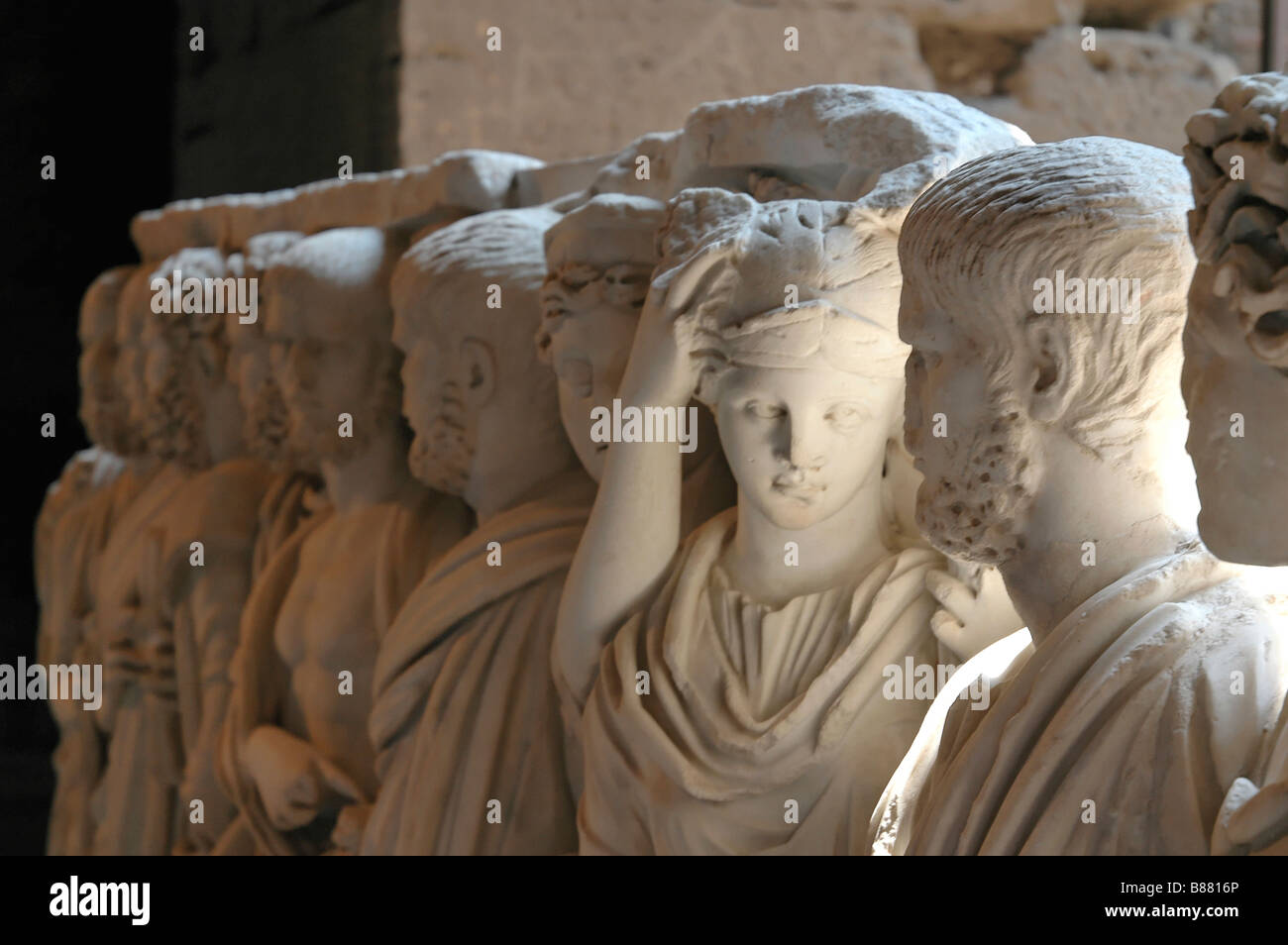 Statues in the interior of the Colosseum, Rome, Italy Stock Photo - Alamy
