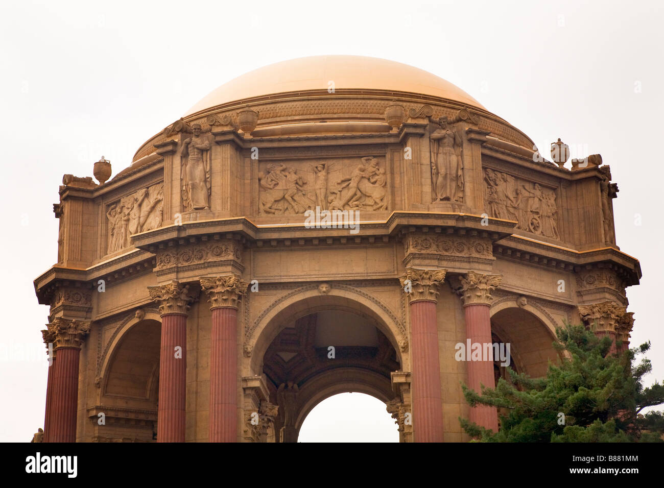 Dome Details Palace of Fine Arts Museum San Francisco California Stock ...