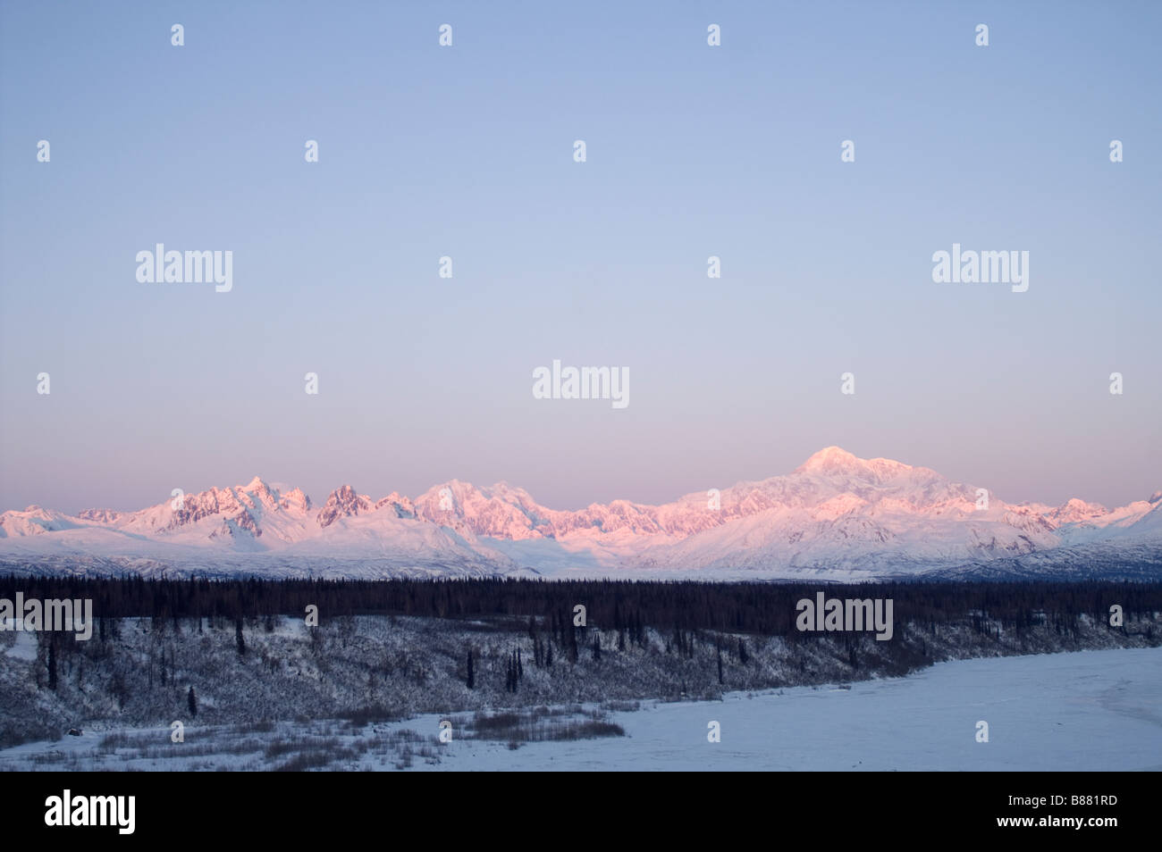 Mt McKinley Alaska Mountain Range Denali National Park United States ...