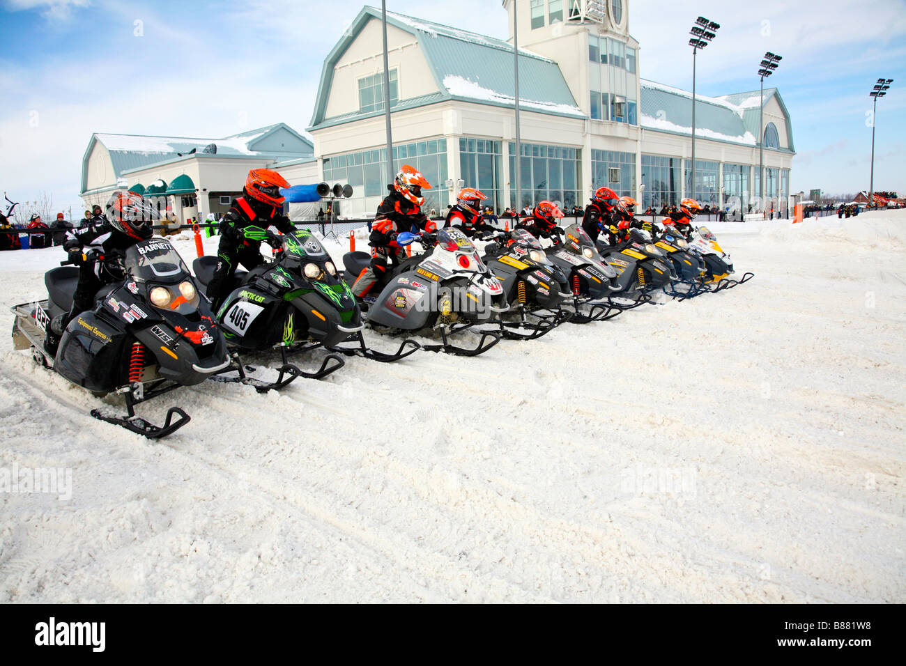 Snowcross, Snowmobile Race in North America, Canada Stock Photo - Alamy