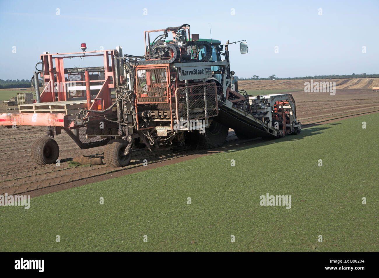 Commercial grass turf cutting Sutton Suffolk England Stock Photo - Alamy