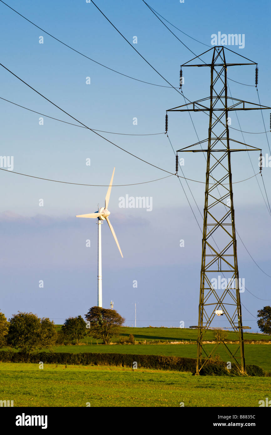 The Lynch Knoll wind turbine on the Cotswolds at Nympsfield ...