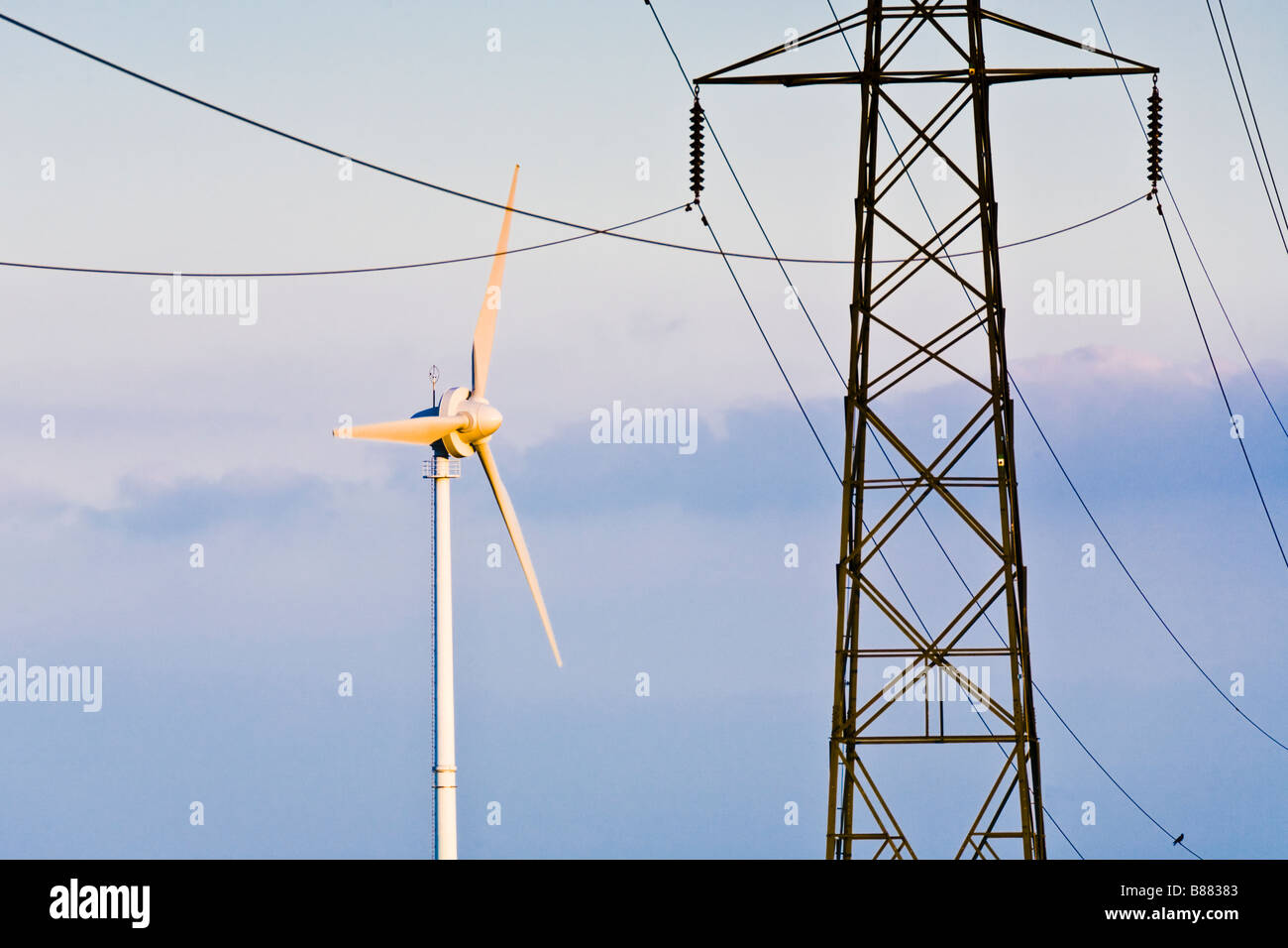 The Lynch Knoll wind turbine on the Cotswolds at Nympsfield ...