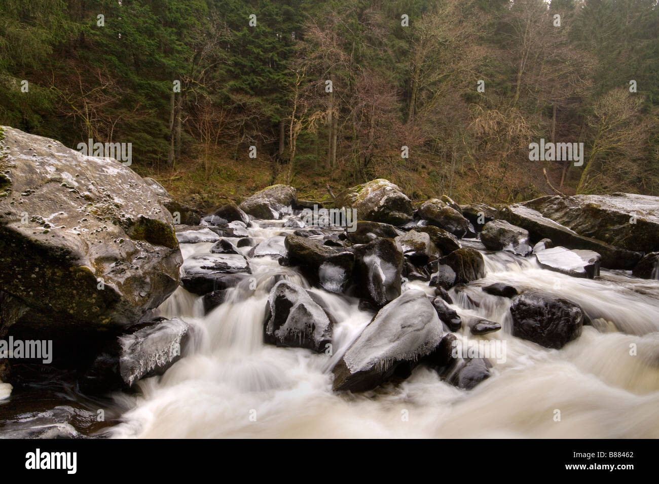 Icy River Braan, near Dunkeld, Perthshire, Scotland Stock Photo - Alamy