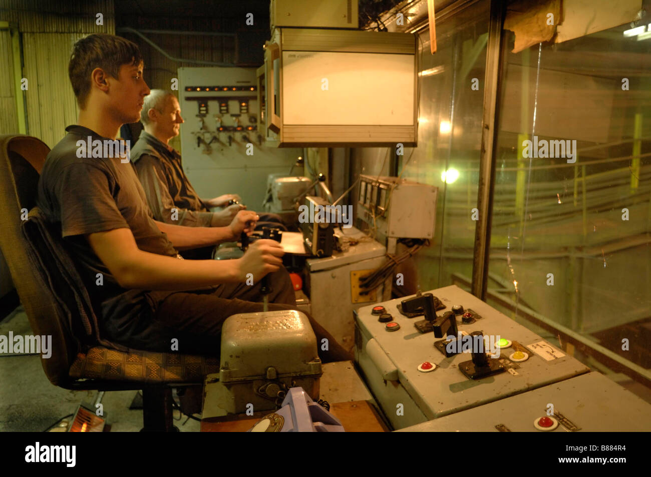 Workers at Donetsk steel mill in Eastern Ukraine The steel plant is run ...