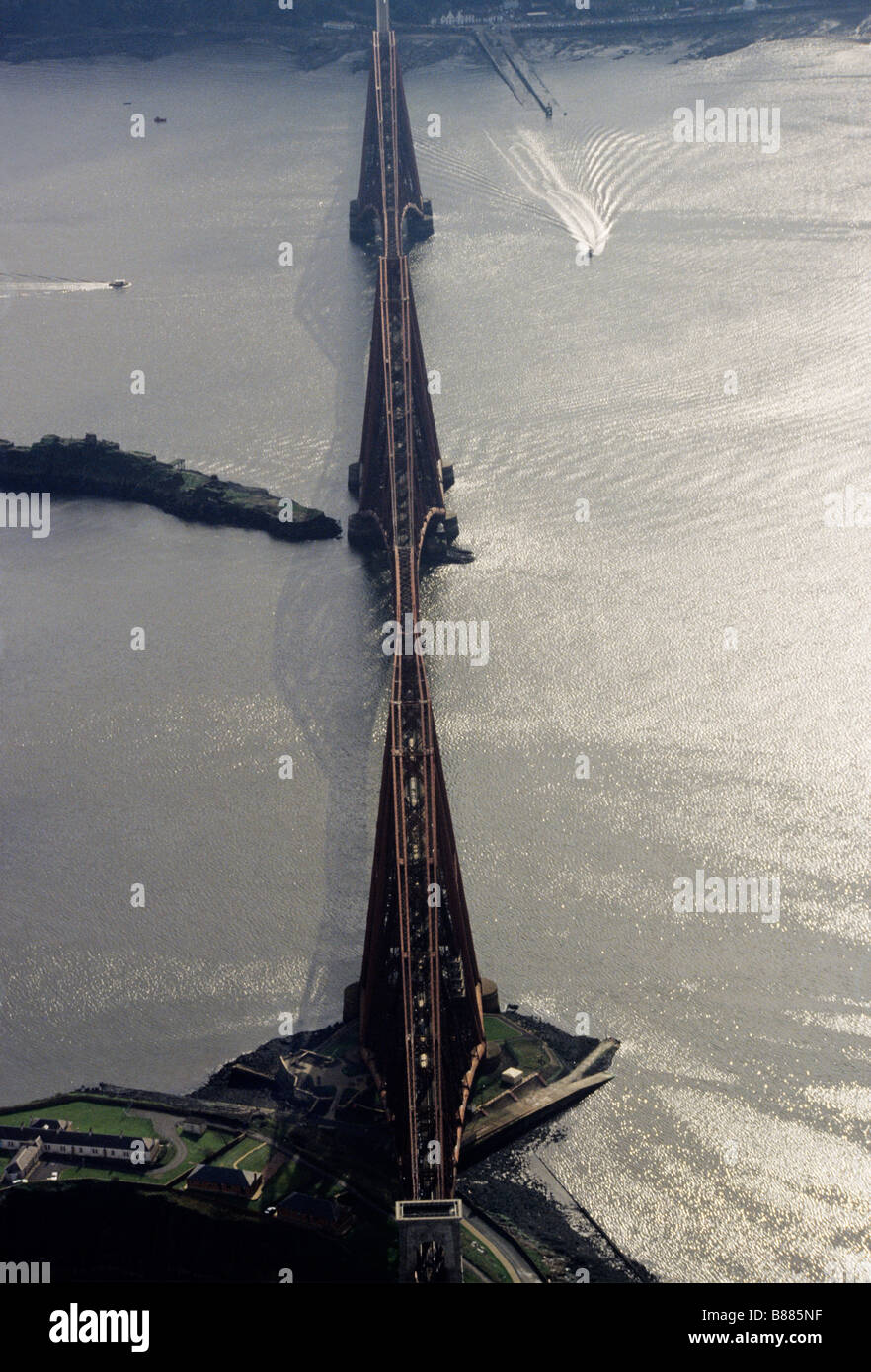 aerial view of forth rail bridge from north queensferry Stock Photo - Alamy