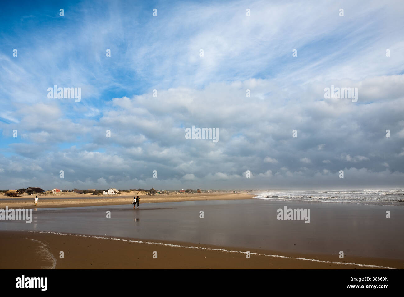 The beach of Barra de Valizas, Uruguay, in the early morning Stock ...