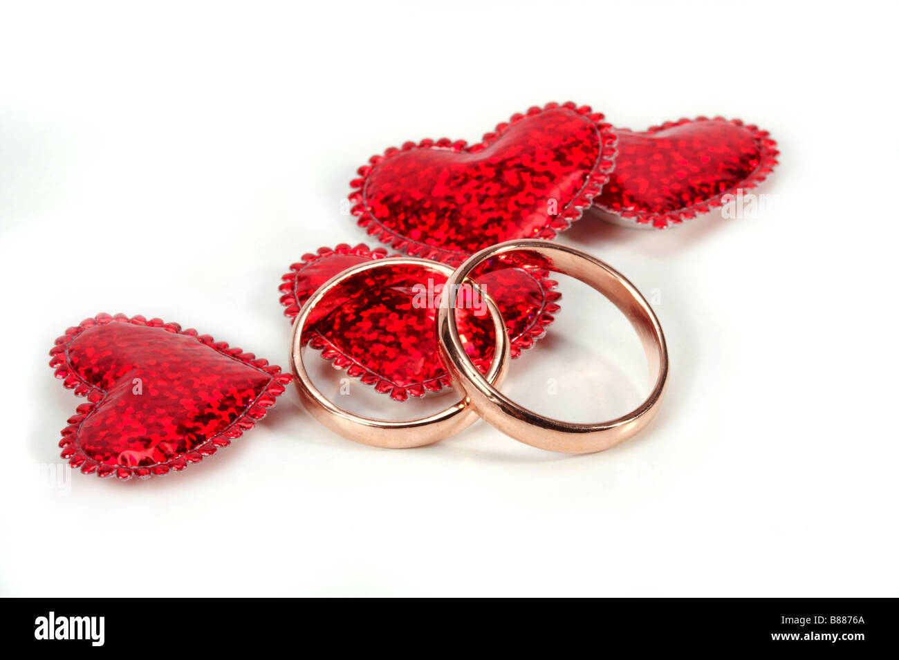 Two wedding ring on a white background Stock Photo - Alamy