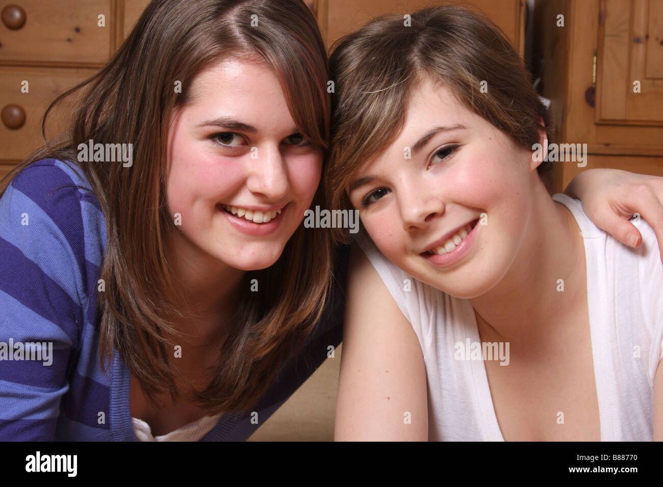 A portrait of two teenage girls Stock Photo - Alamy