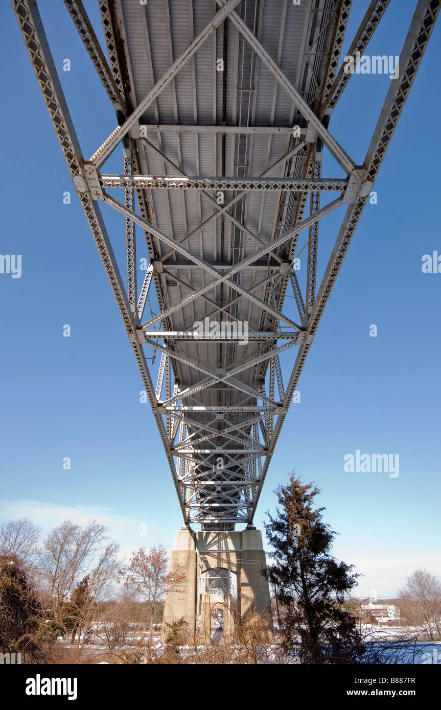 The Bourne Bridge in Bourne, Massacusetts, as seen from below Stock ...