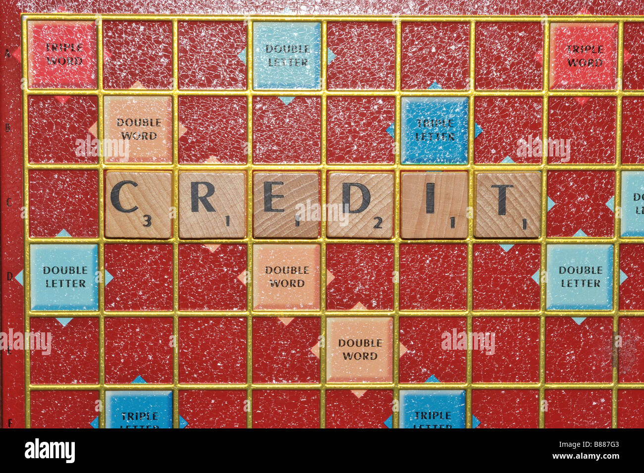 credit crunch scrabble letters board game finance Stock Photo - Alamy