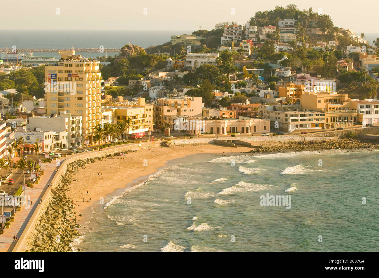 MEXICO SINOLA STATE MAZATLAN Aerial scenic view of Old Mazatlan and ...