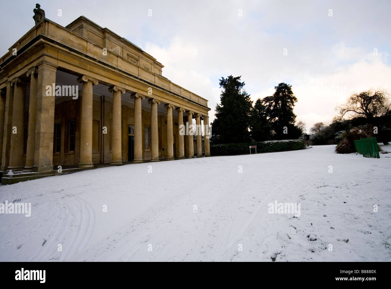 Pittville Pump Room in the Snow in Cheltenham Stock Photo - Alamy