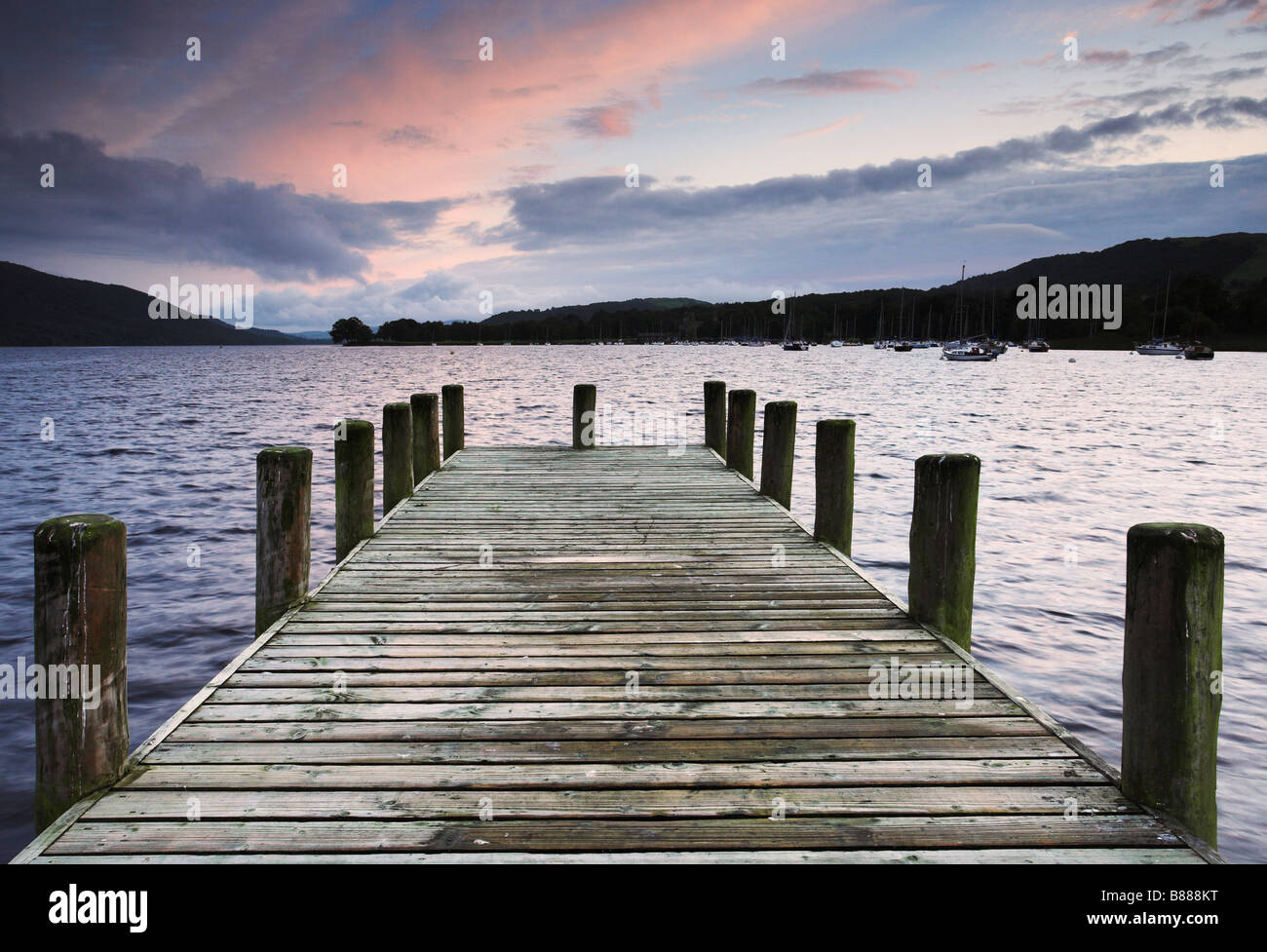 Sunset lake coniston jetty hi-res stock photography and images - Alamy