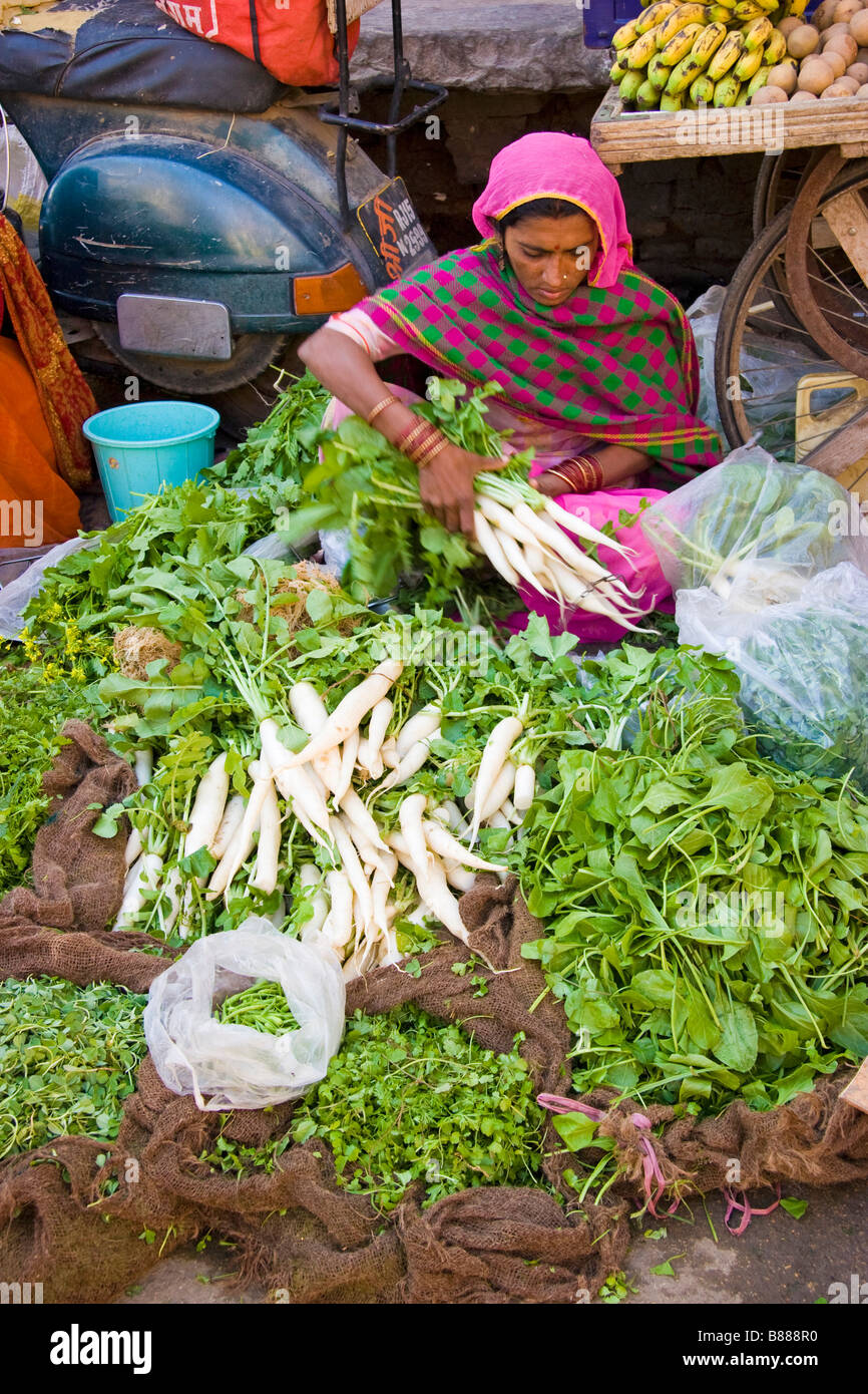 Woman sells vegetables Bazaar Jaisalmer Rajasthan India Stock Photo - Alamy