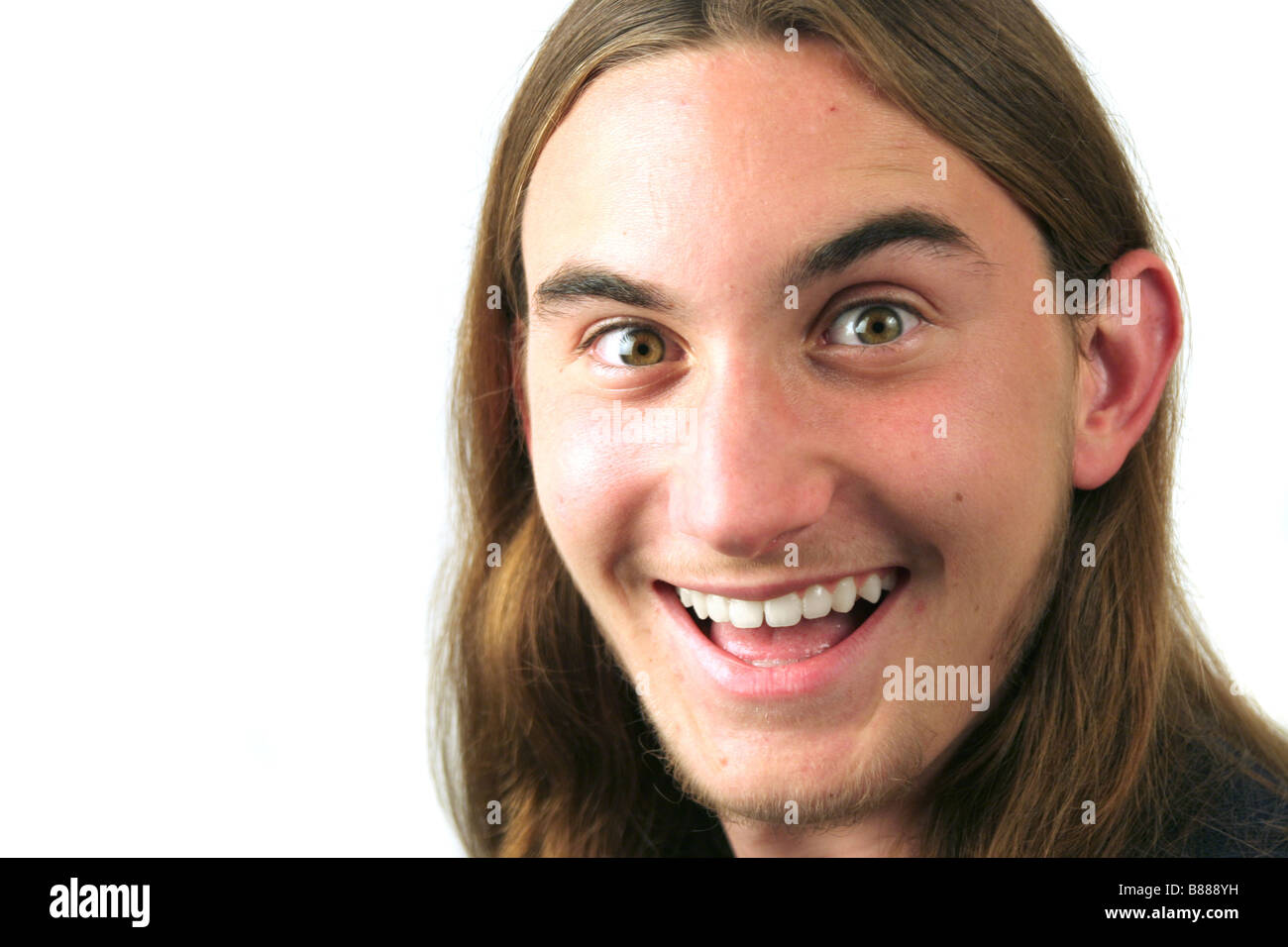 handsome young man with excited expression Stock Photo - Alamy