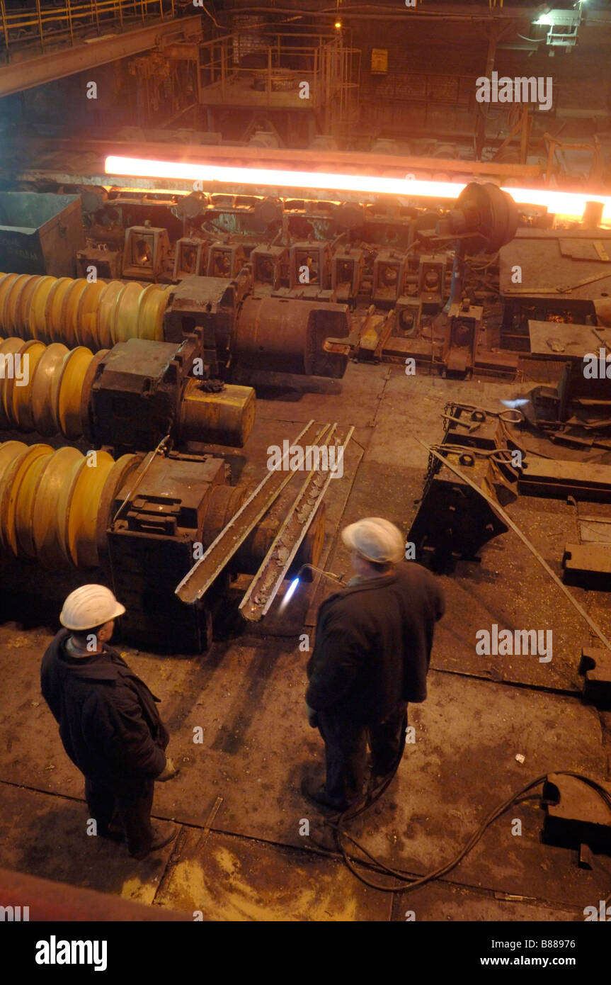 Workers at Donetsk steel mill in Eastern Ukraine The steel plant is run ...