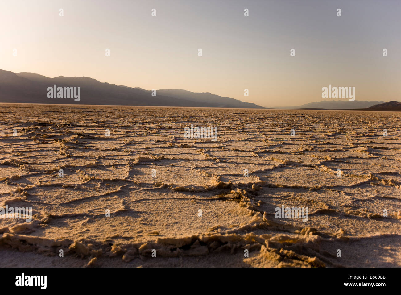 Salt Flats at Badwater Basin in Death Valley National Park Stock Photo ...