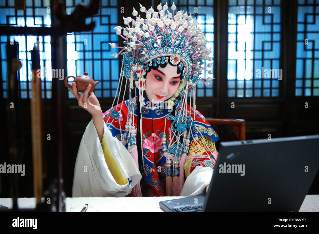 Actress Dressing As Beijing Opera Characters,China Stock Photo - Alamy