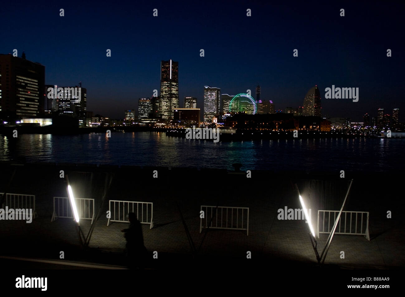 A night view of the Minato Mirai area of Yokohama Japan Stock Photo - Alamy