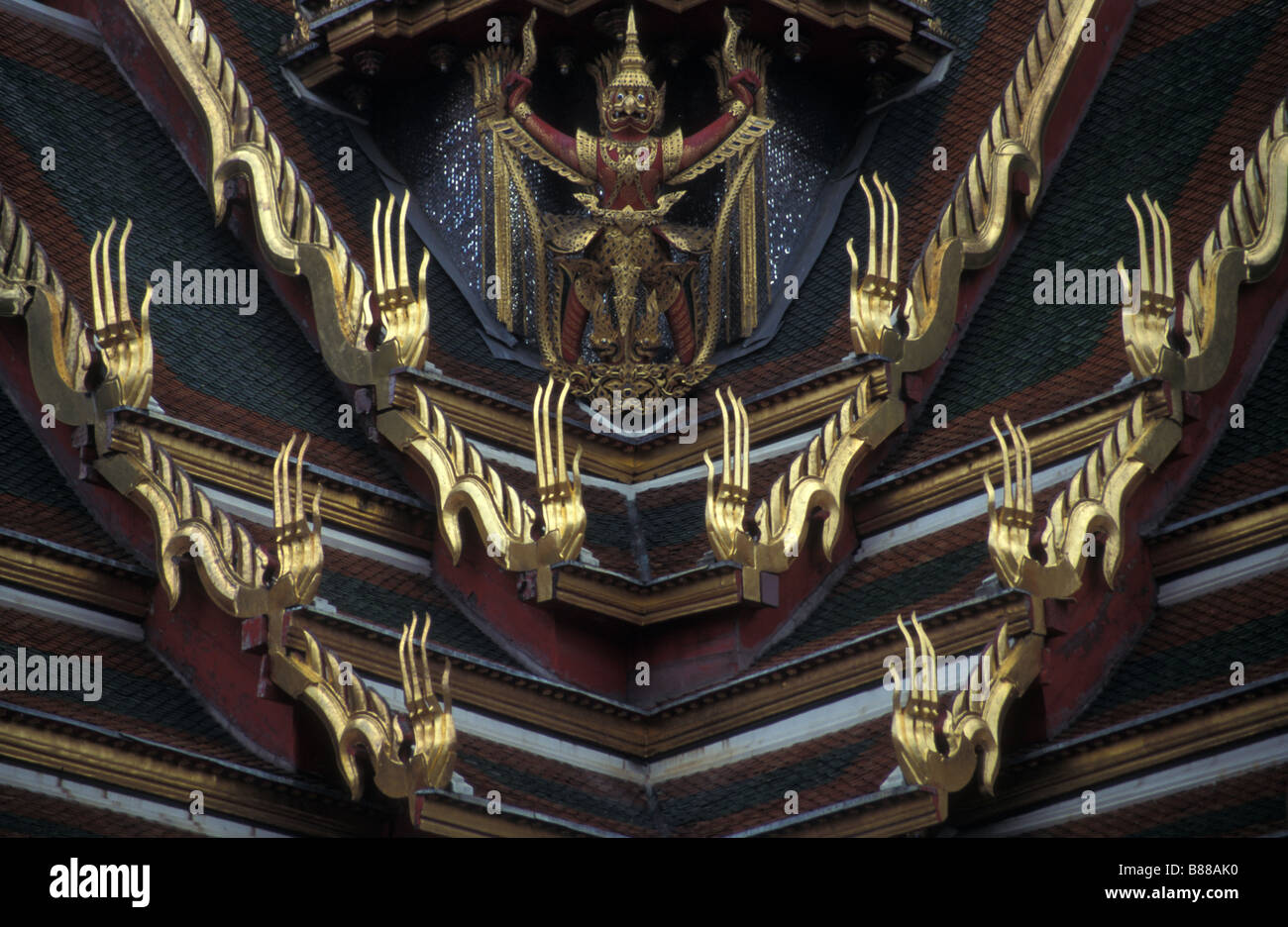 roof detail of tiles and Garuda Royal Palace Bangkok Thailand Stock ...