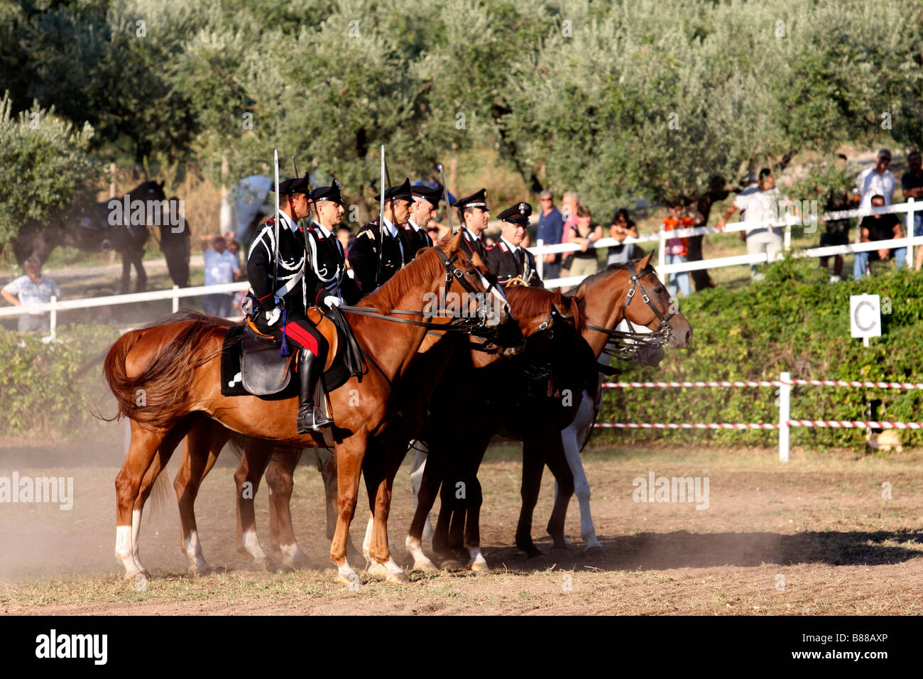 Italian policemen or carabinerie on horseback Stock Photo - Alamy