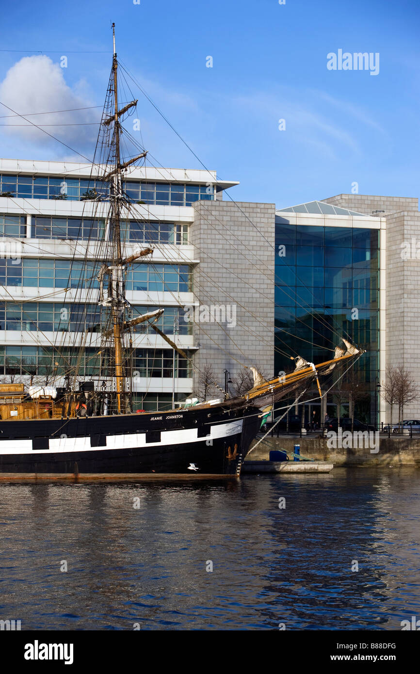 Jeanie Johnston three masted sailing barque, in Dublin, Ireland Stock ...