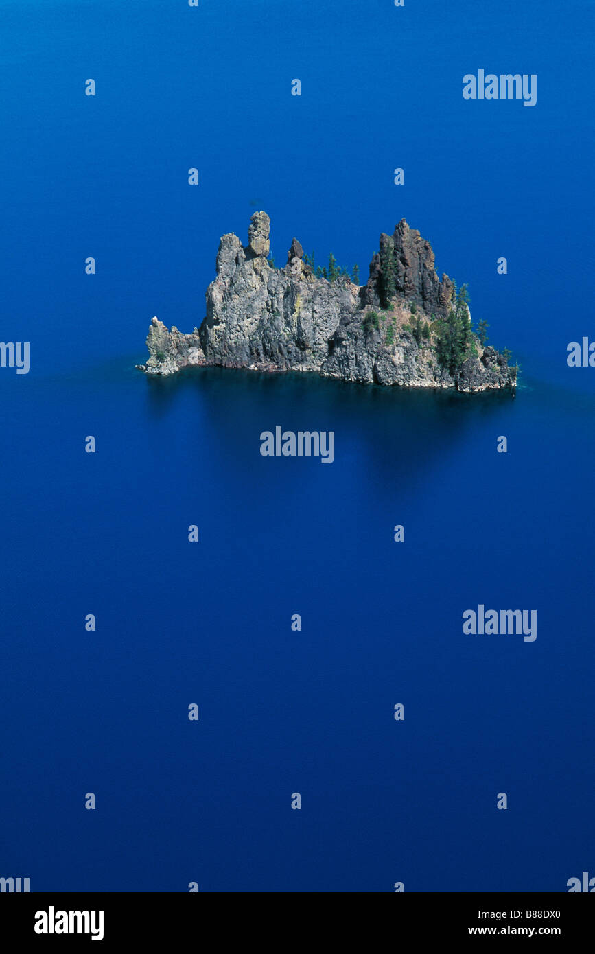 The Phantom Ship an island in Crater Lake that is a remnant of a ...