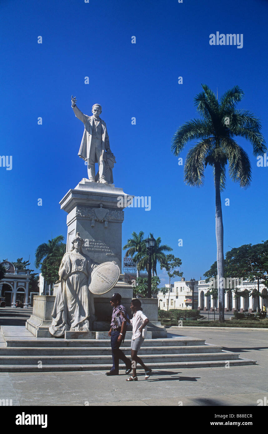 A statue of Cuban hero José Marti is prominent in the main square of ...