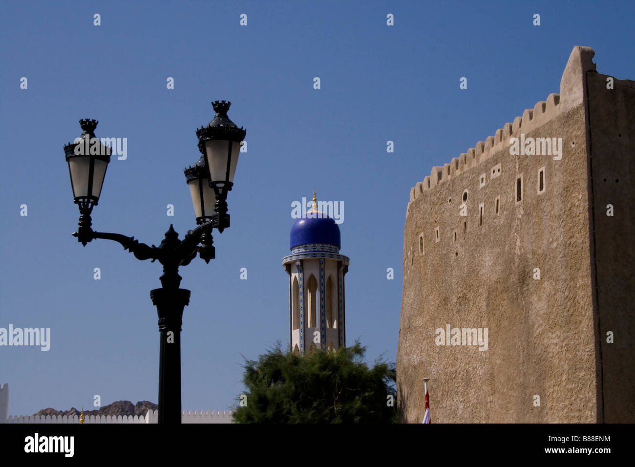 Sultans palace and fort in Muscat the capital of Oman Persian Gulf ...