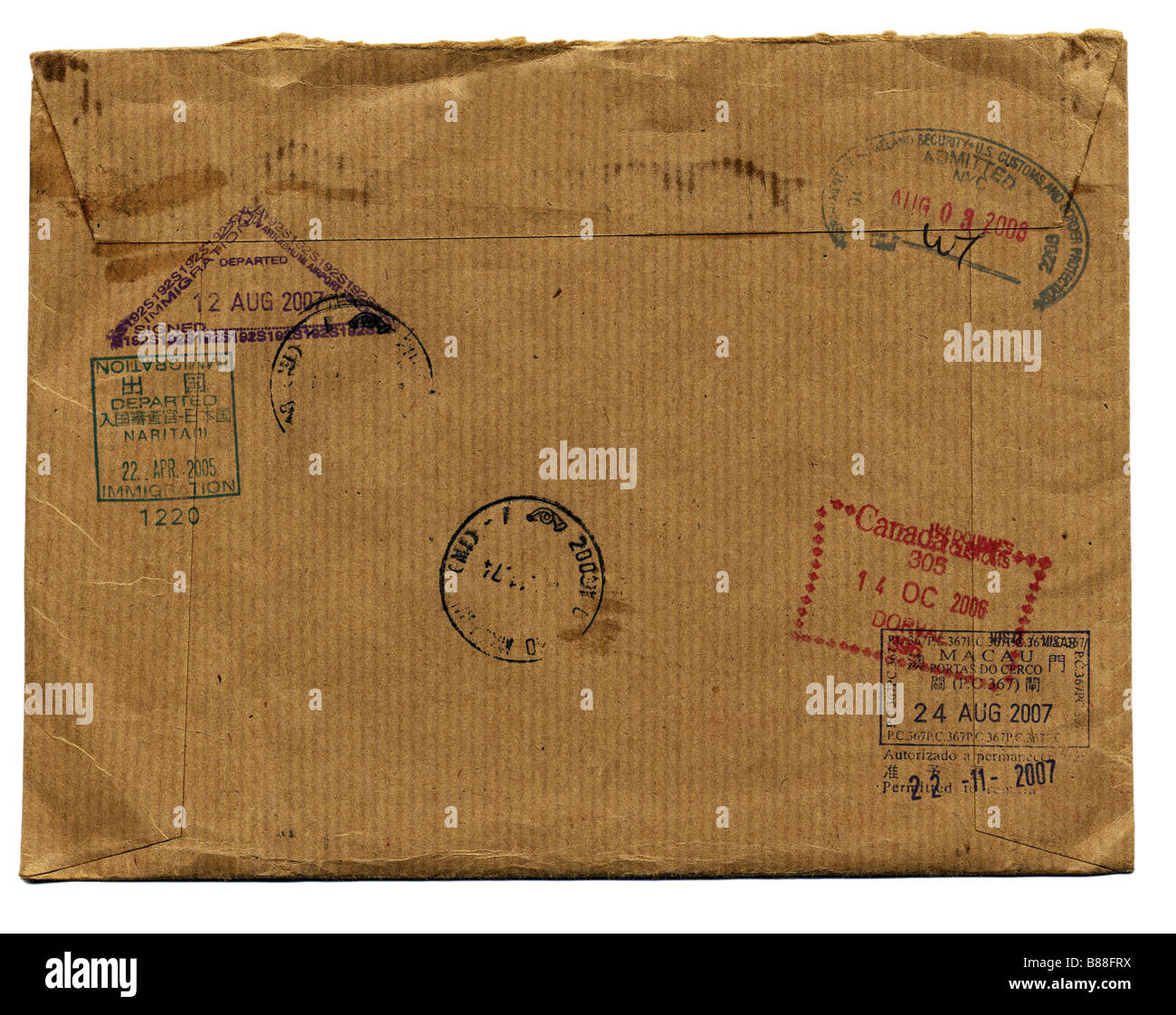 fine isolated image of classic old envelope with stamp Stock Photo - Alamy