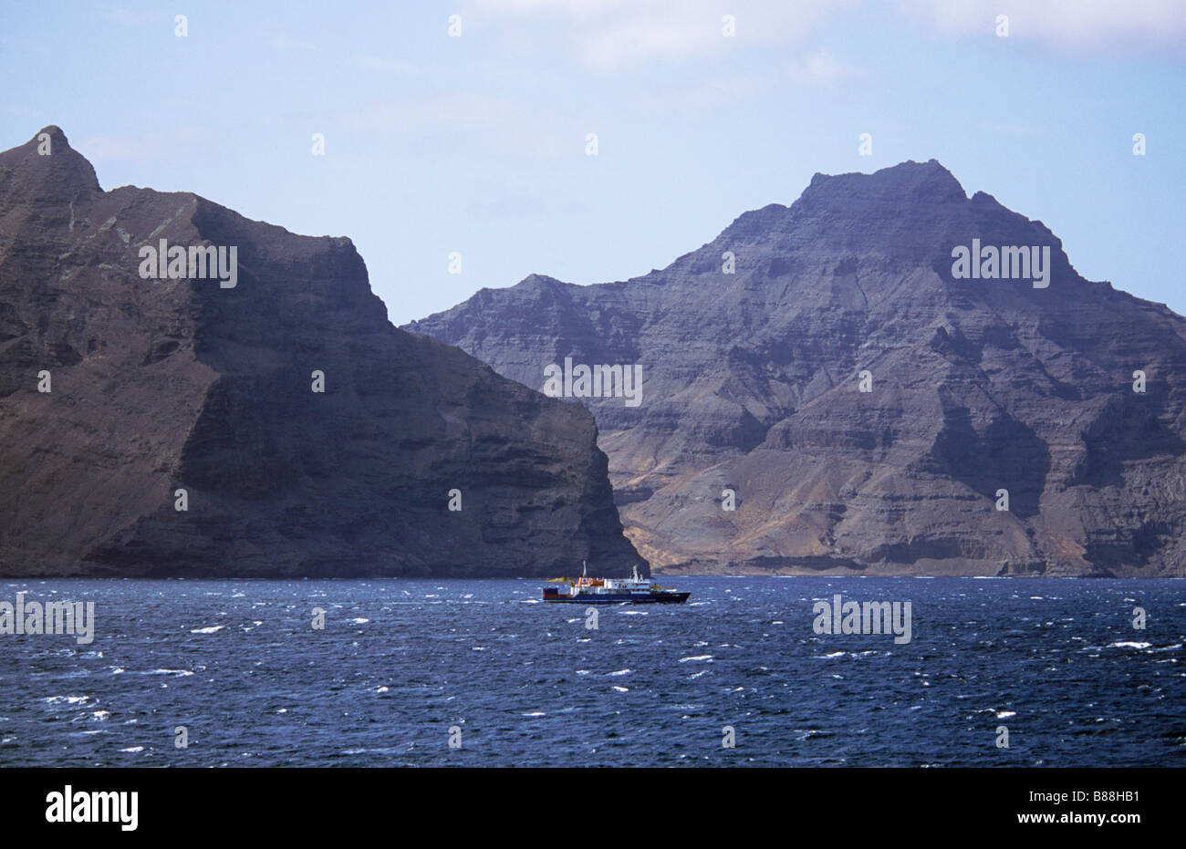 Chain of islands North Atlantic Approach to harbour Steel cliffs ...