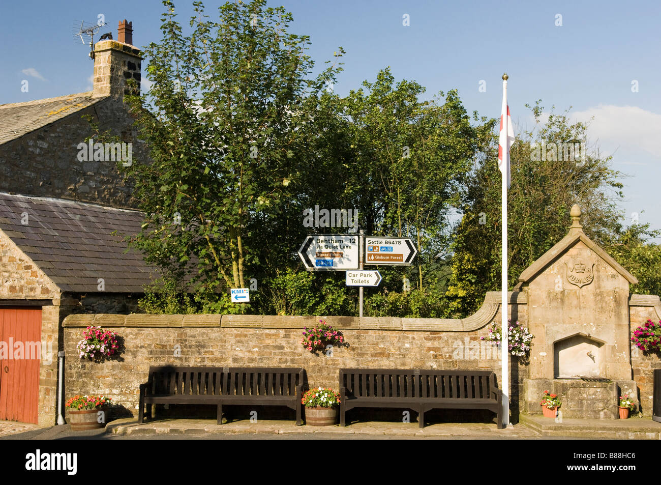 Public seating in the Village of Slaidburn in the Forest of Bowland ...