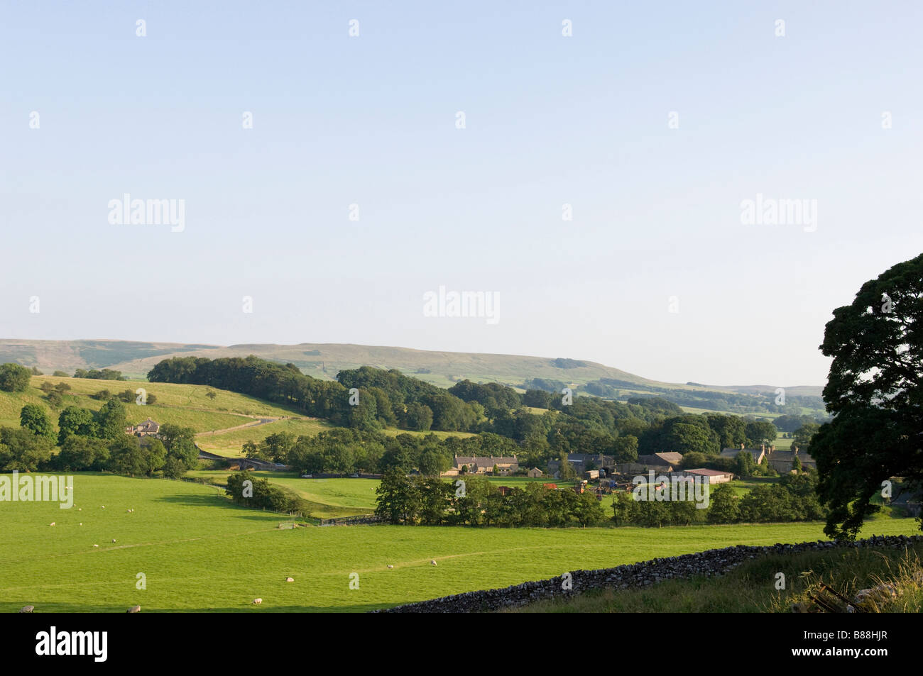 Looking down on the Village of Slaidburn in the Forest of Bowland Area ...