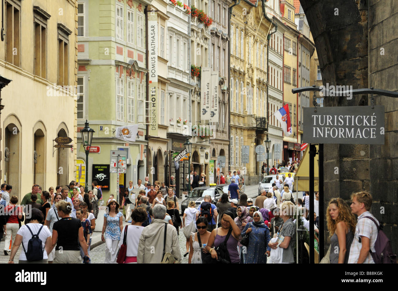 Bridge Street linking Charles Bridge with Little Quarter Square Prague ...