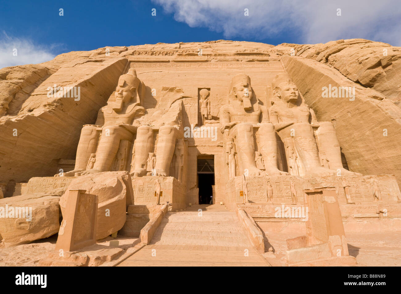 Giant statues of the great pharaoh Rameses II outside the relocated ...