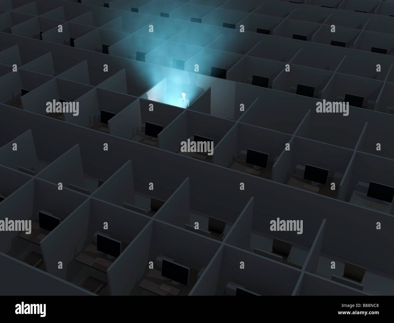 Office cubicle night hi-res stock photography and images - Alamy