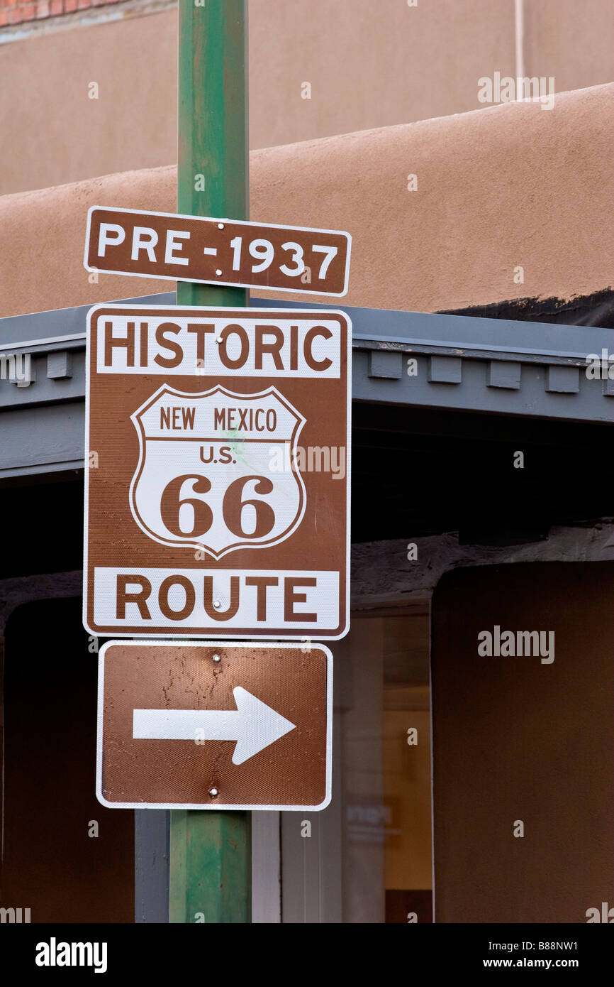 Historic Route 66 sign in Santa Fe, New Mexico Stock Photo - Alamy