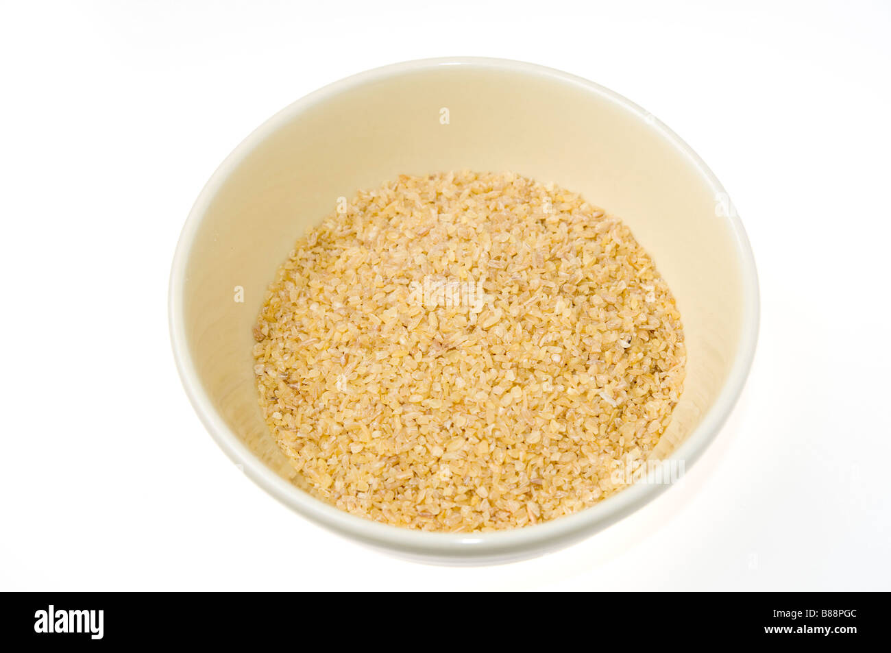 Bulgur a cereal food made from durum wheat on white background Stock ...