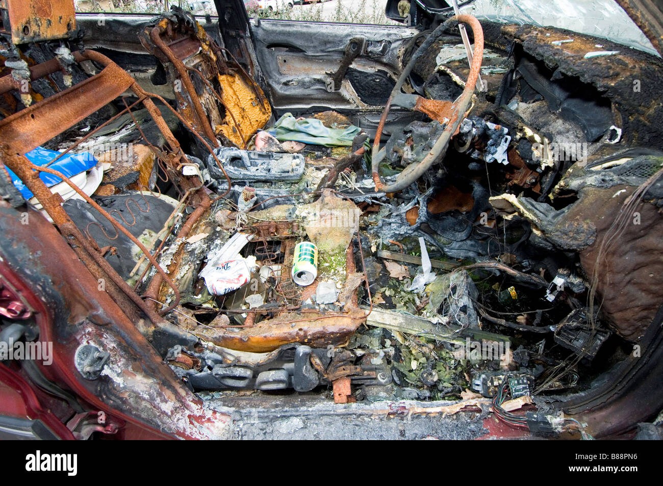 Burnt interior of car hi-res stock photography and images - Alamy