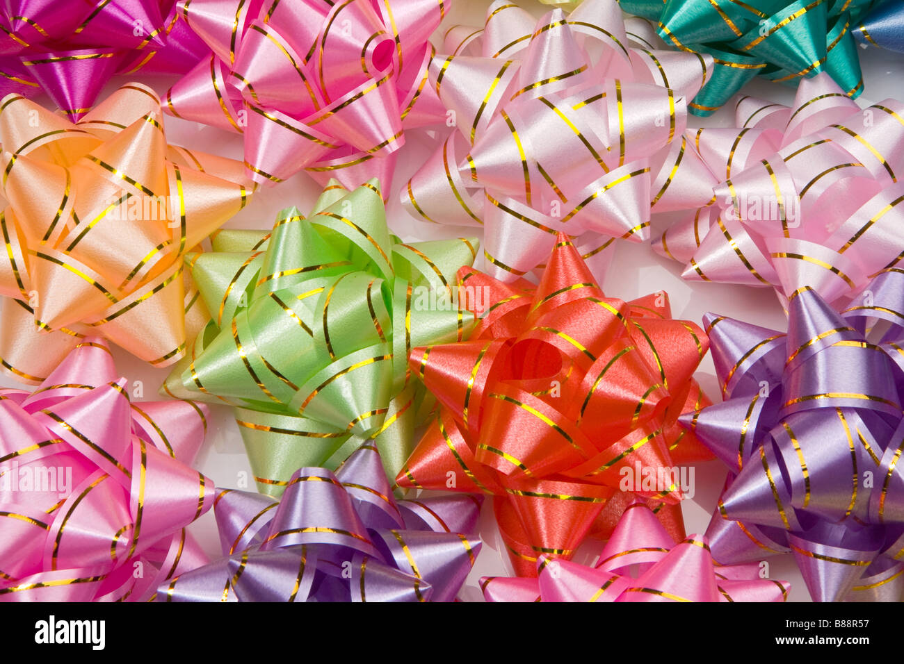 Wallpaper of many ribbons of different colours Stock Photo - Alamy
