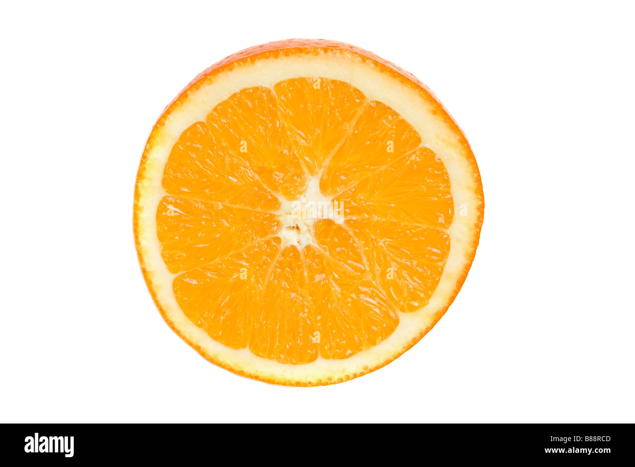 Photo of half orange on a over white background Stock Photo - Alamy