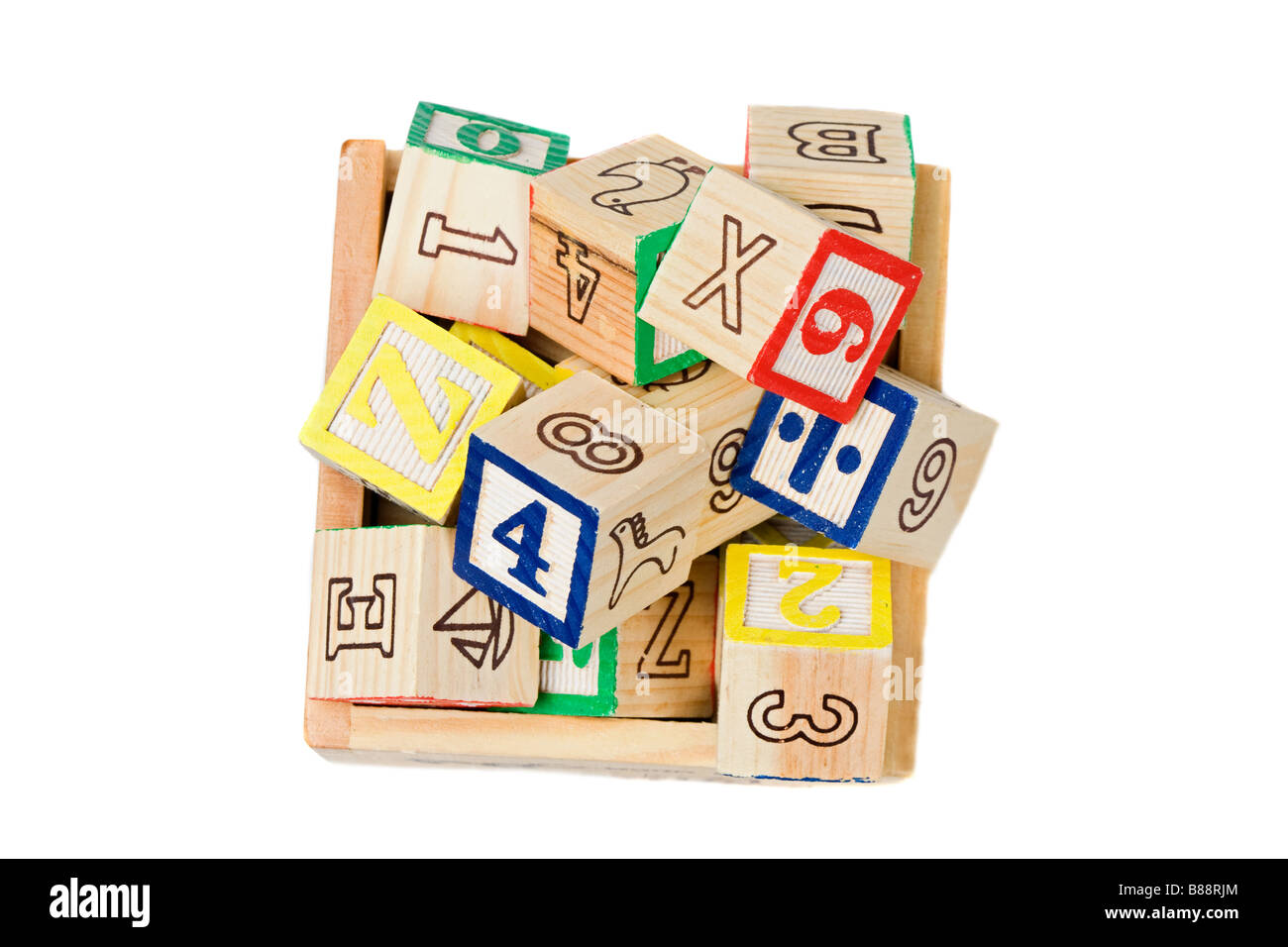 Many alphabet learning blocks on a over white background Stock Photo ...