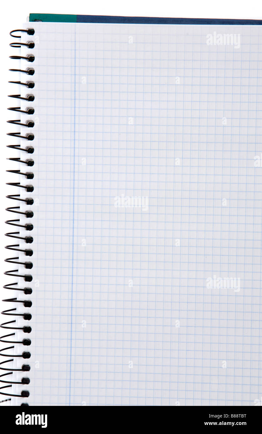 Photo of empty notebook over a white background Stock Photo - Alamy