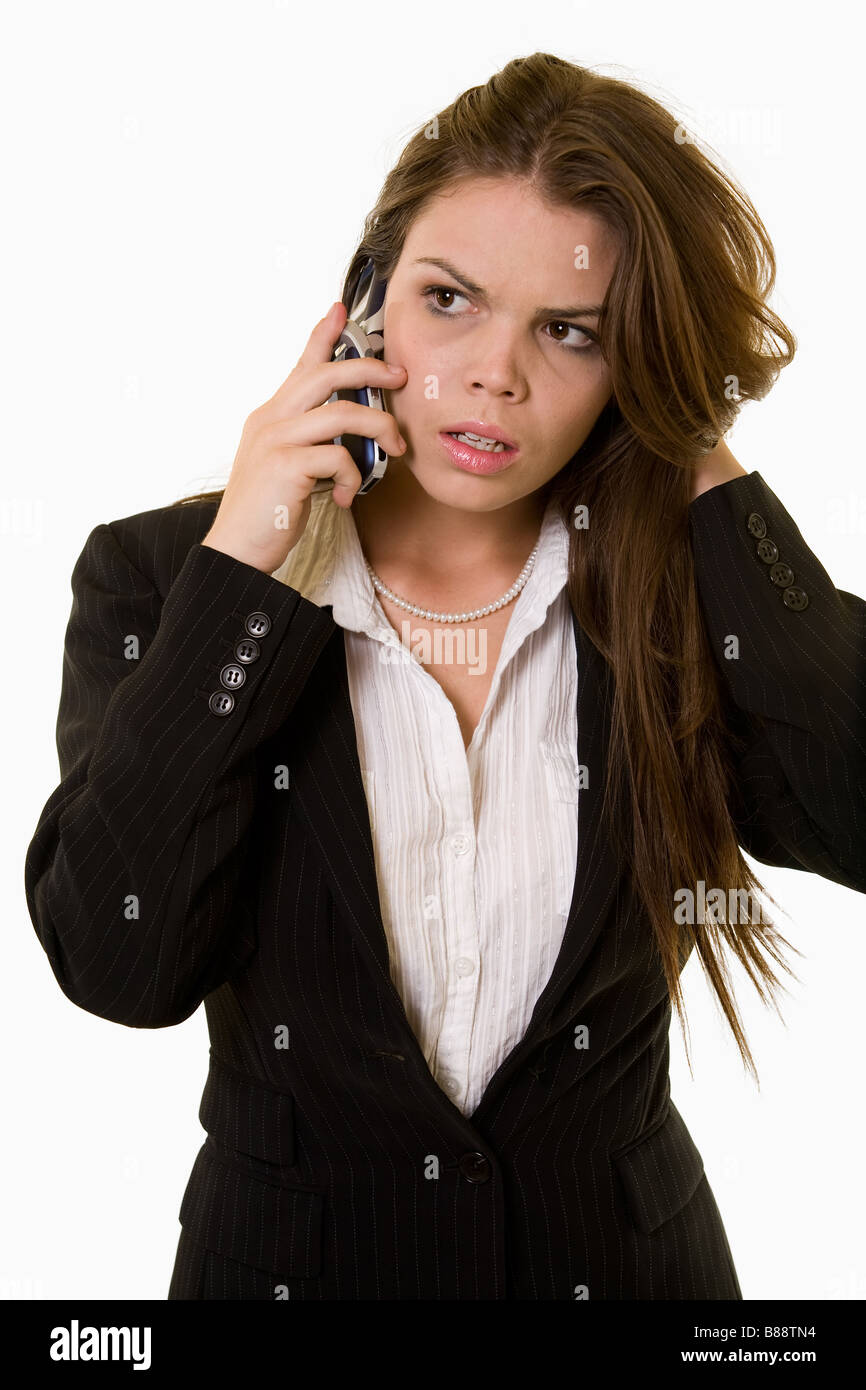 Female phone worried hi-res stock photography and images - Alamy